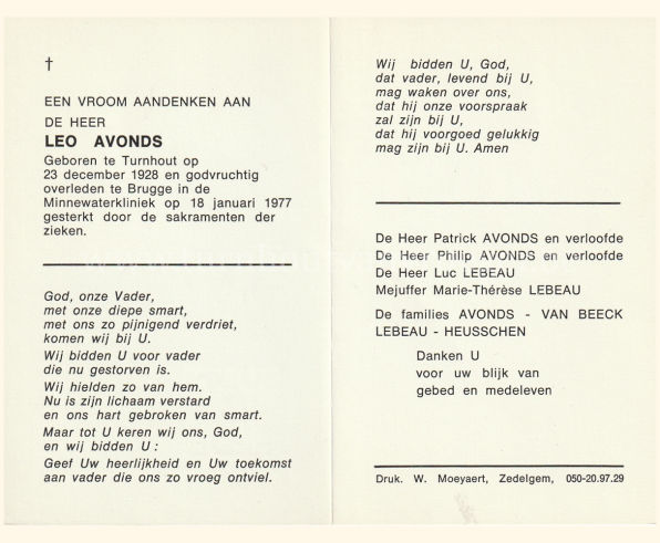Turnhout van Vroeger - Familie Avonds