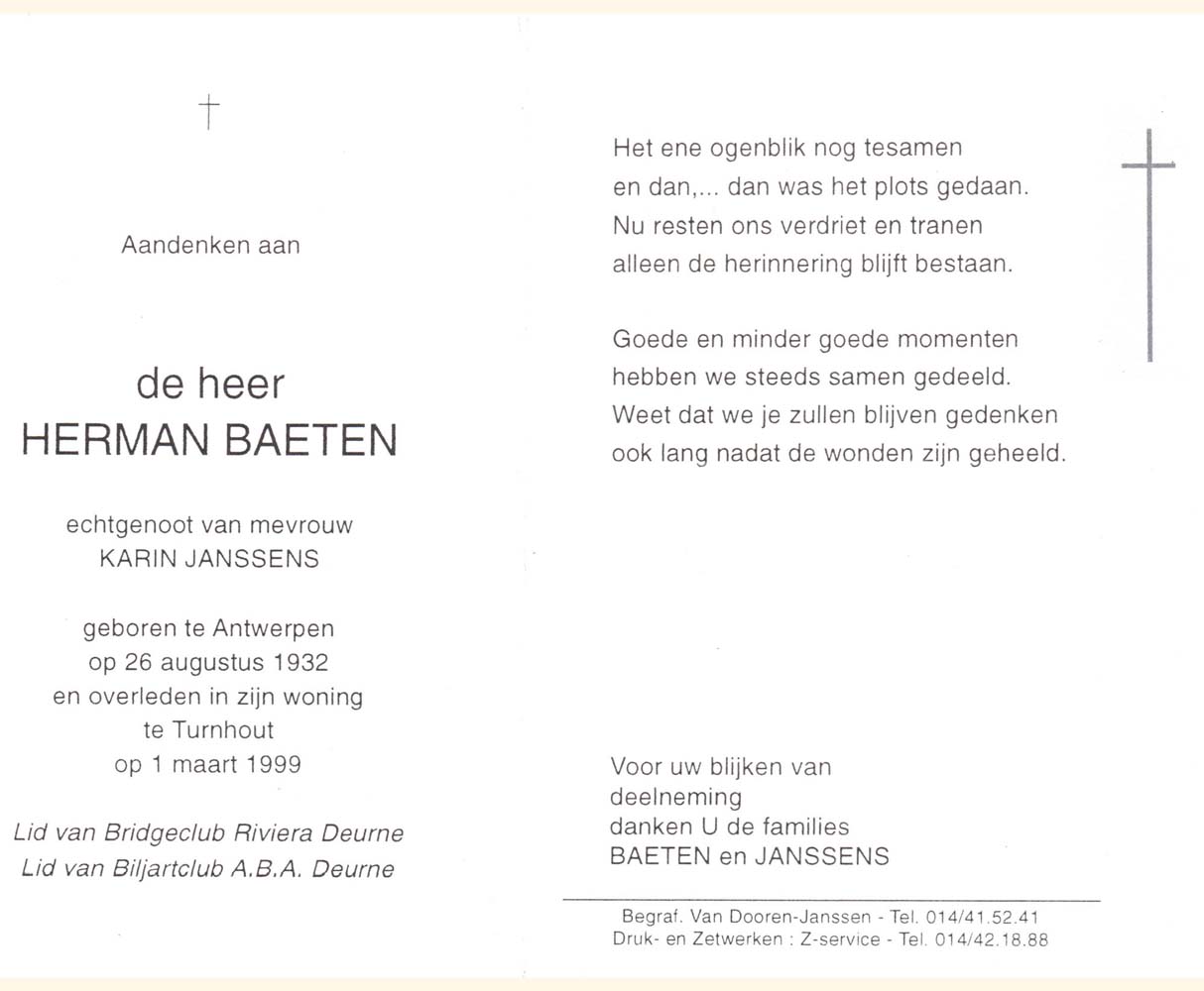 Turnhout van Vroeger - Familie Baeten