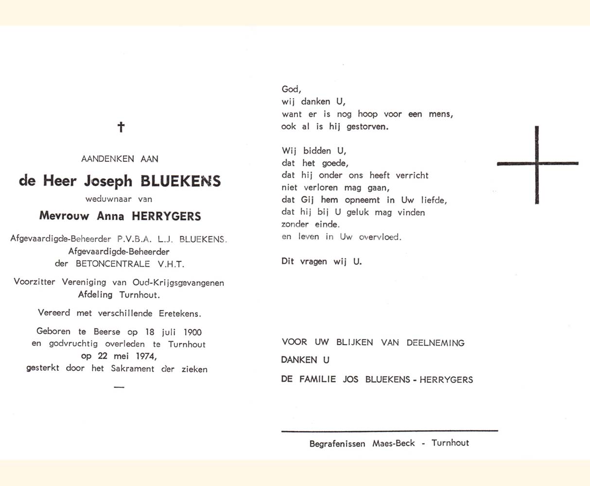 Turnhout van Vroeger - Familie Bluekens