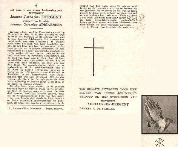 Turnhout van Vroeger - Familie Dergent