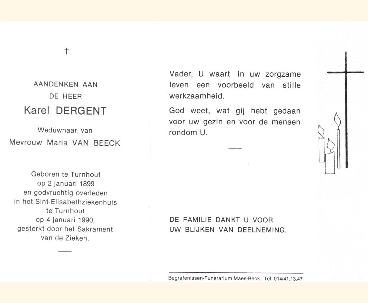 Turnhout van Vroeger - Familie Dergent