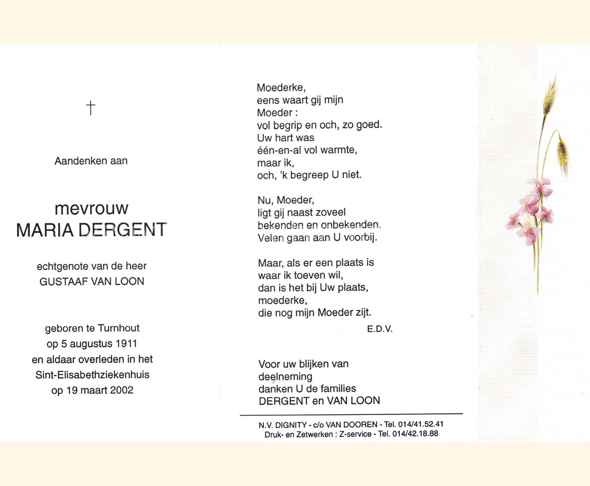 Turnhout van Vroeger - Familie Dergent