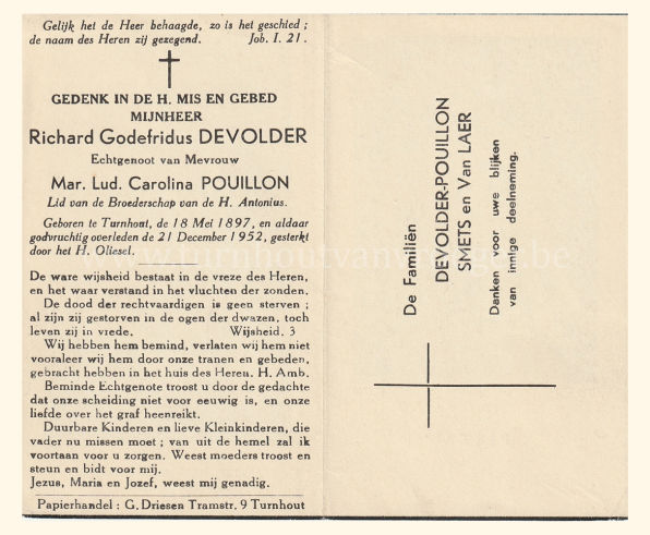 Turnhout van Vroeger - Familie Devolder