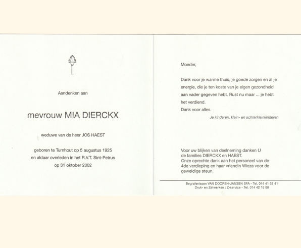 Turnhout van Vroeger - Familie Dierckx