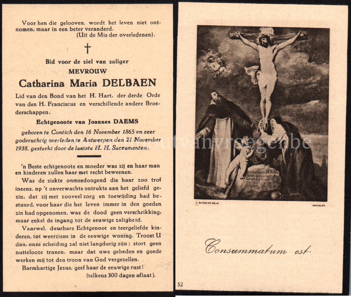 Turnhout van Vroeger - Dubbele bidprentjes - Kontich