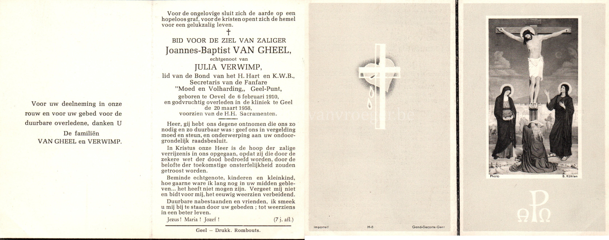 Turnhout van Vroeger - Dubbele bidprentjes - Oevel