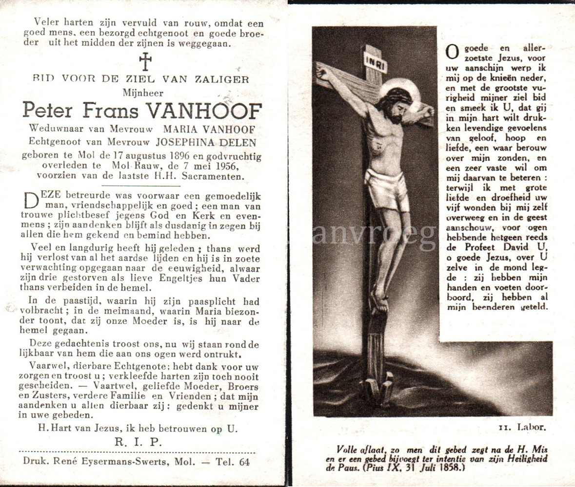 Turnhout van Vroeger - Dubbele bidprentjes - Mol