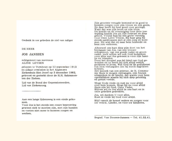 Turnhout van Vroeger - Familie Janssen