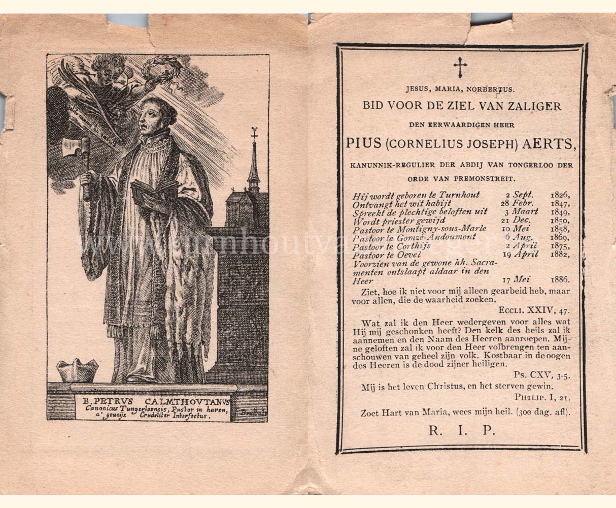 Turnhout van Vroeger - Bidprentjes van religieuzen - Priesters