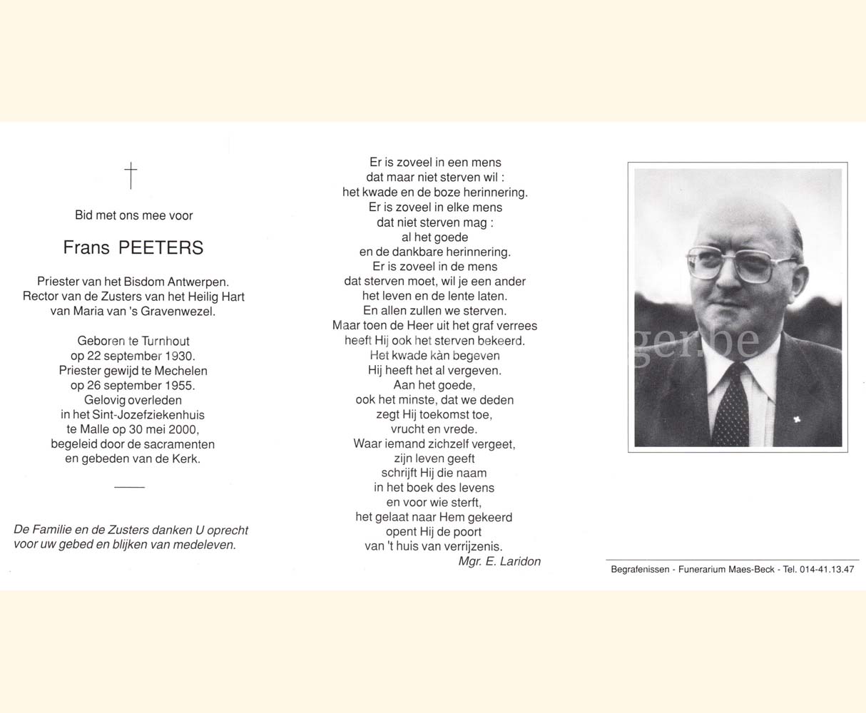 Turnhout van Vroeger - Bidprentjes van religieuzen - Priesters