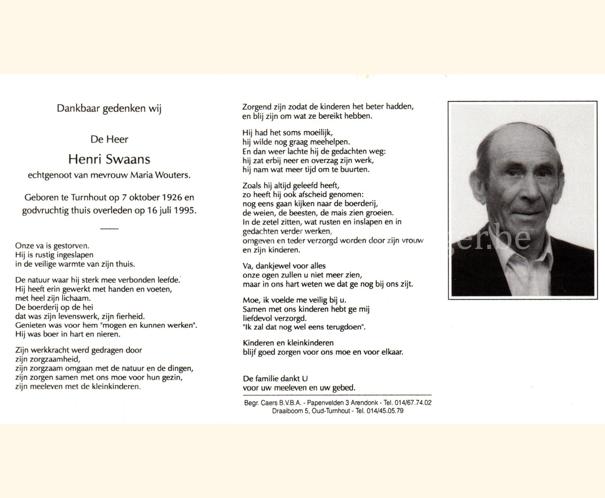 Turnhout van Vroeger - Familie Swaans