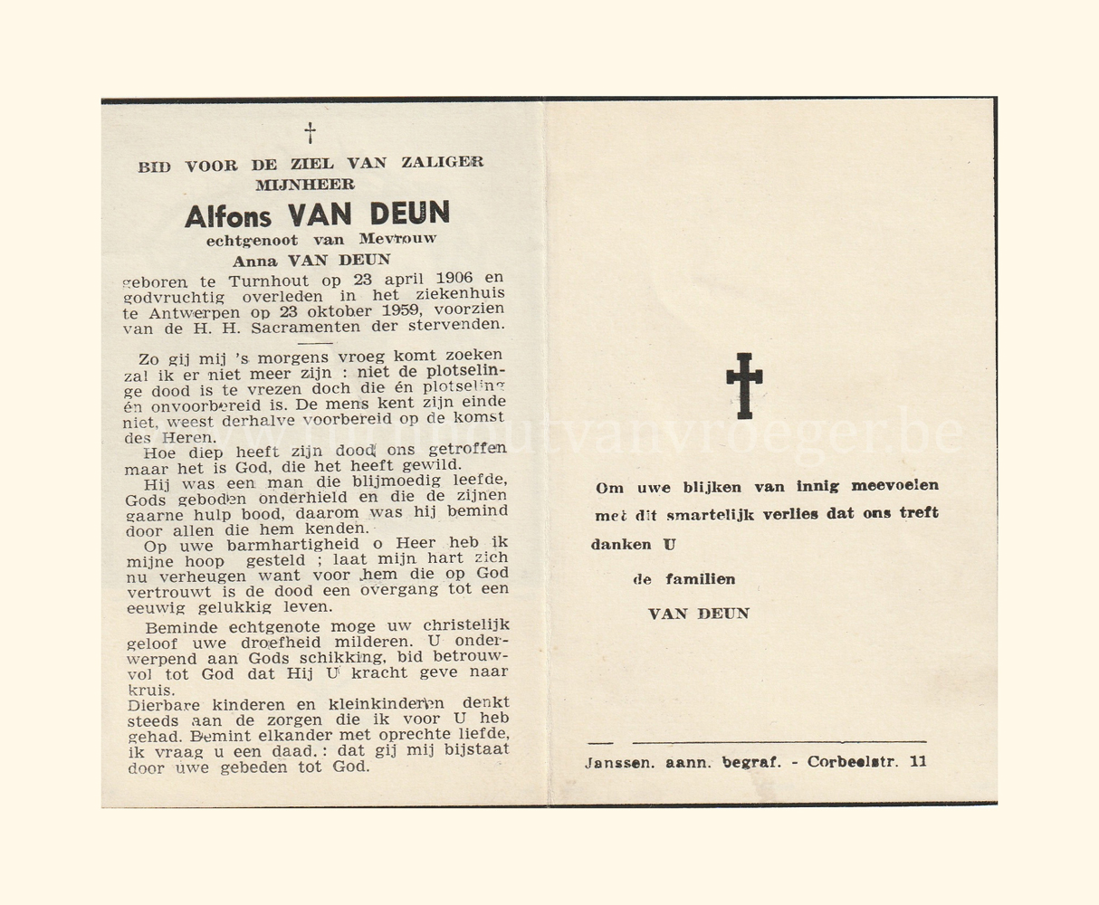 Turnhout van Vroeger - Familie Van Deun