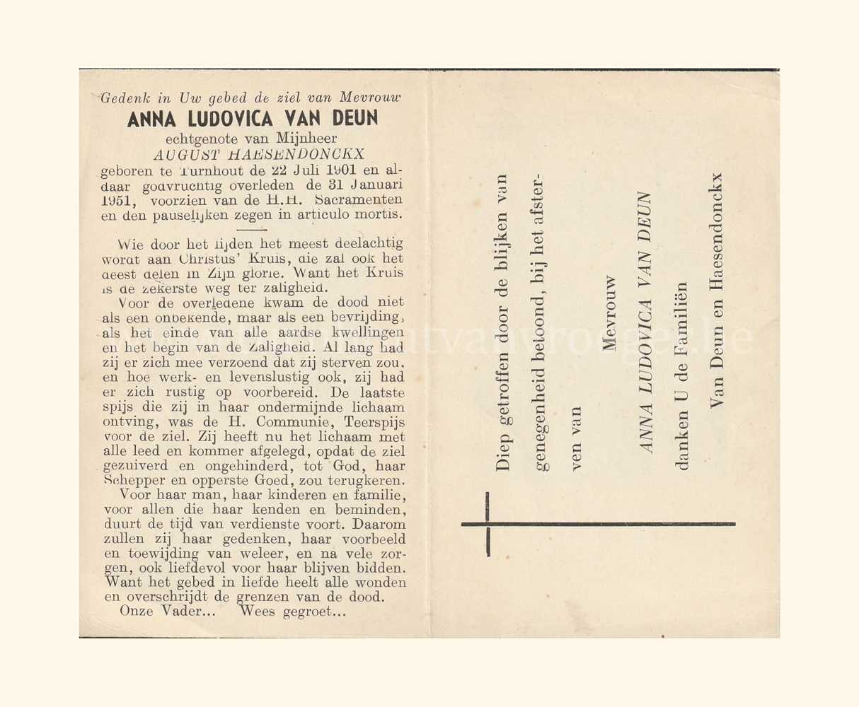 Turnhout van Vroeger - Familie Van Deun