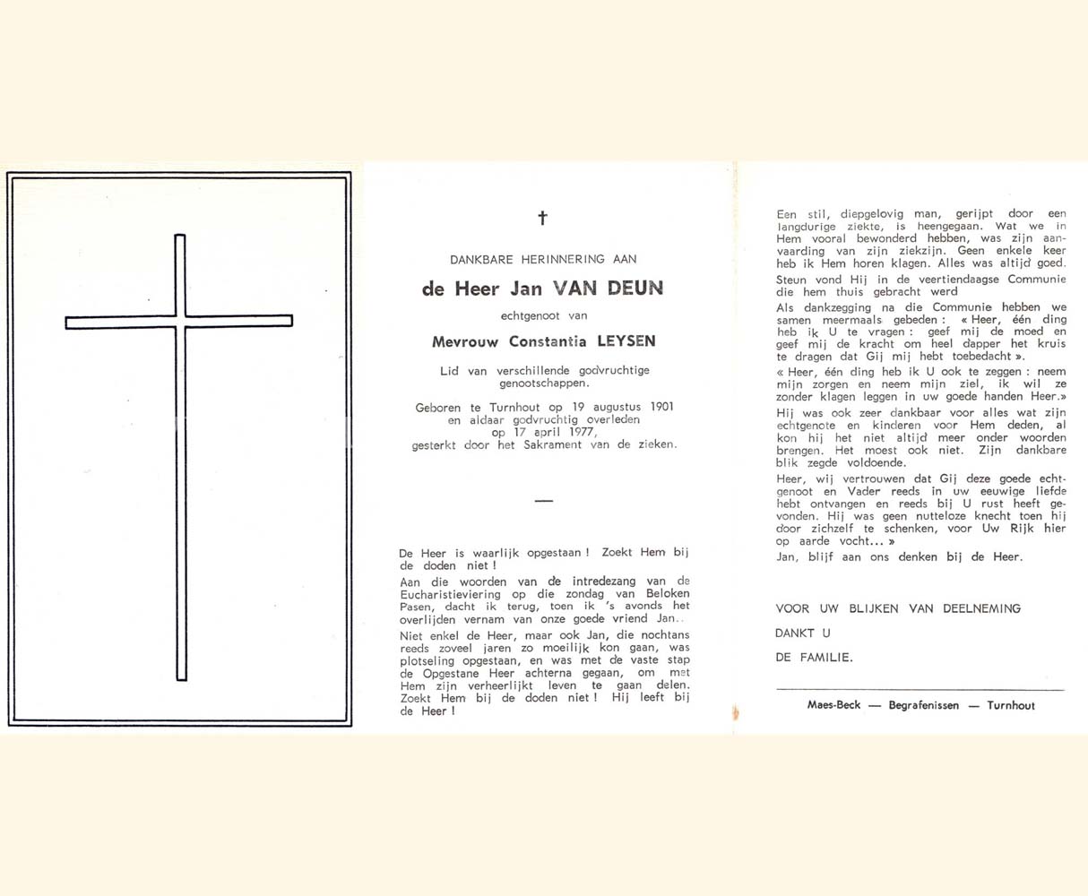 Turnhout van Vroeger - Familie Van Deun