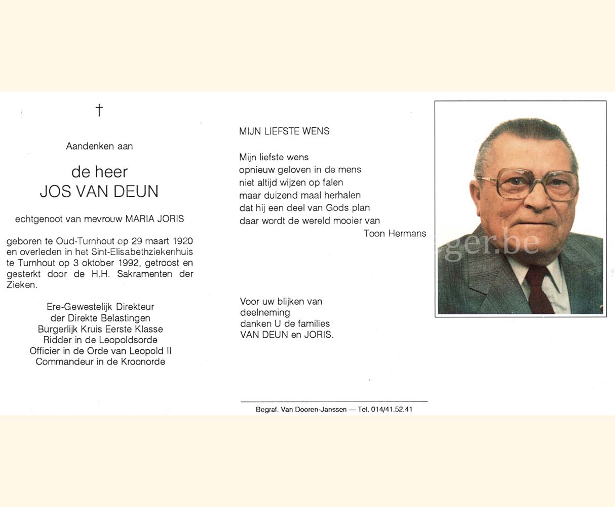 Turnhout van Vroeger - Familie Van Deun