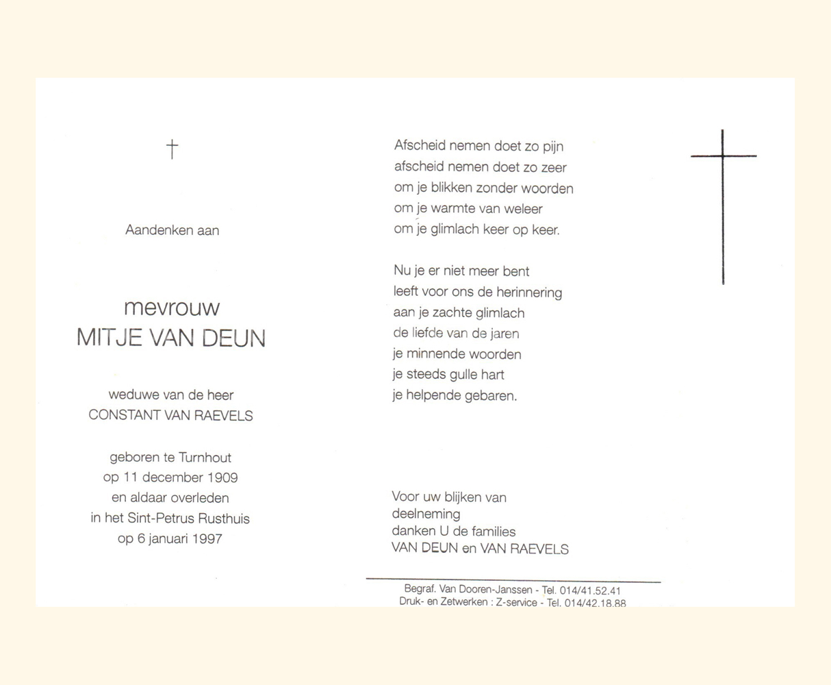 Turnhout van Vroeger - Familie Van Deun