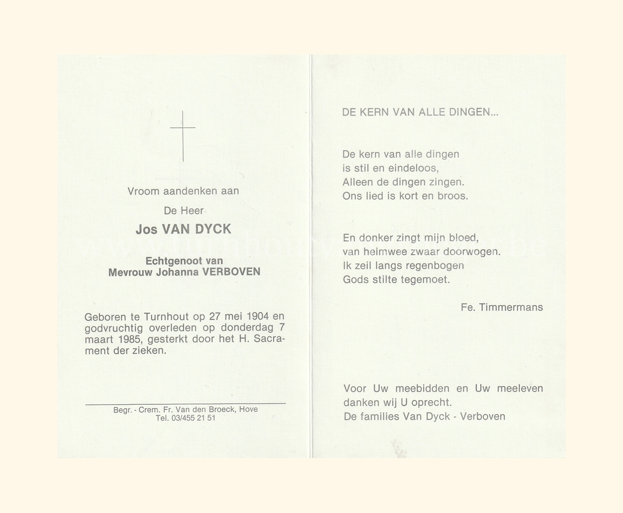 Turnhout van Vroeger - Familie Van Dyck