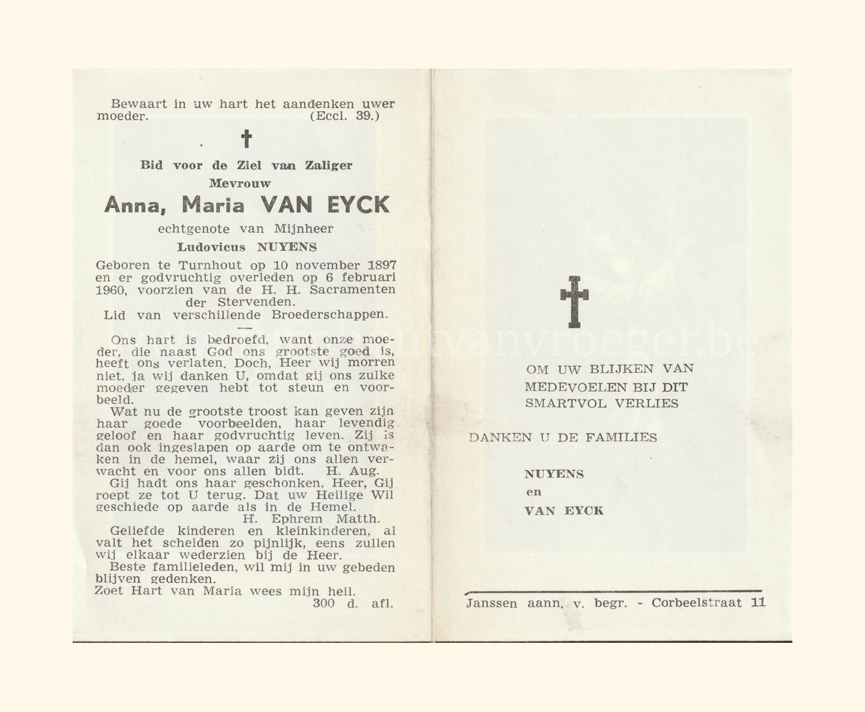 Turnhout van Vroeger - Familie Van Eyck