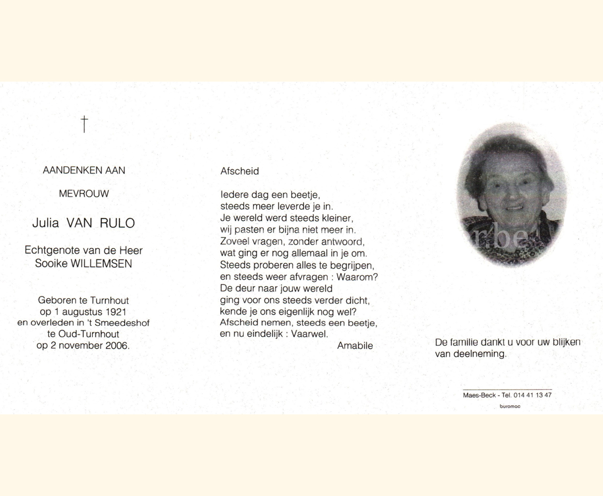 Turnhout van Vroeger - Familie Van Rulo