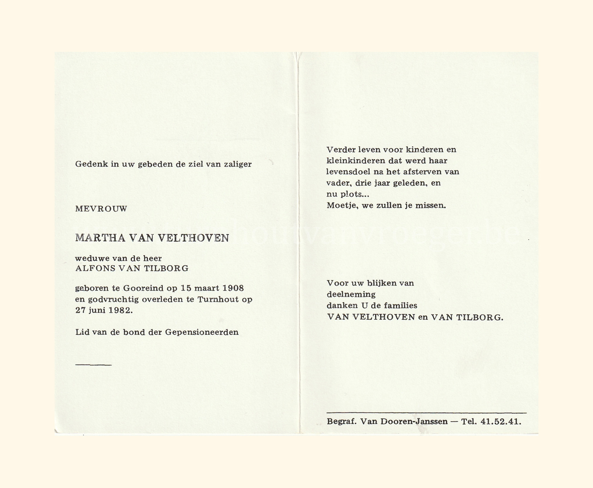 Turnhout van Vroeger - Familie Van Velthoven